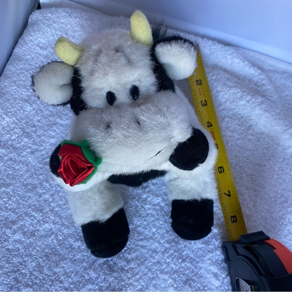 Russ Berrie | Toys | Russ Berie 7 Chloe Cow White Black A Red Rose Item ...